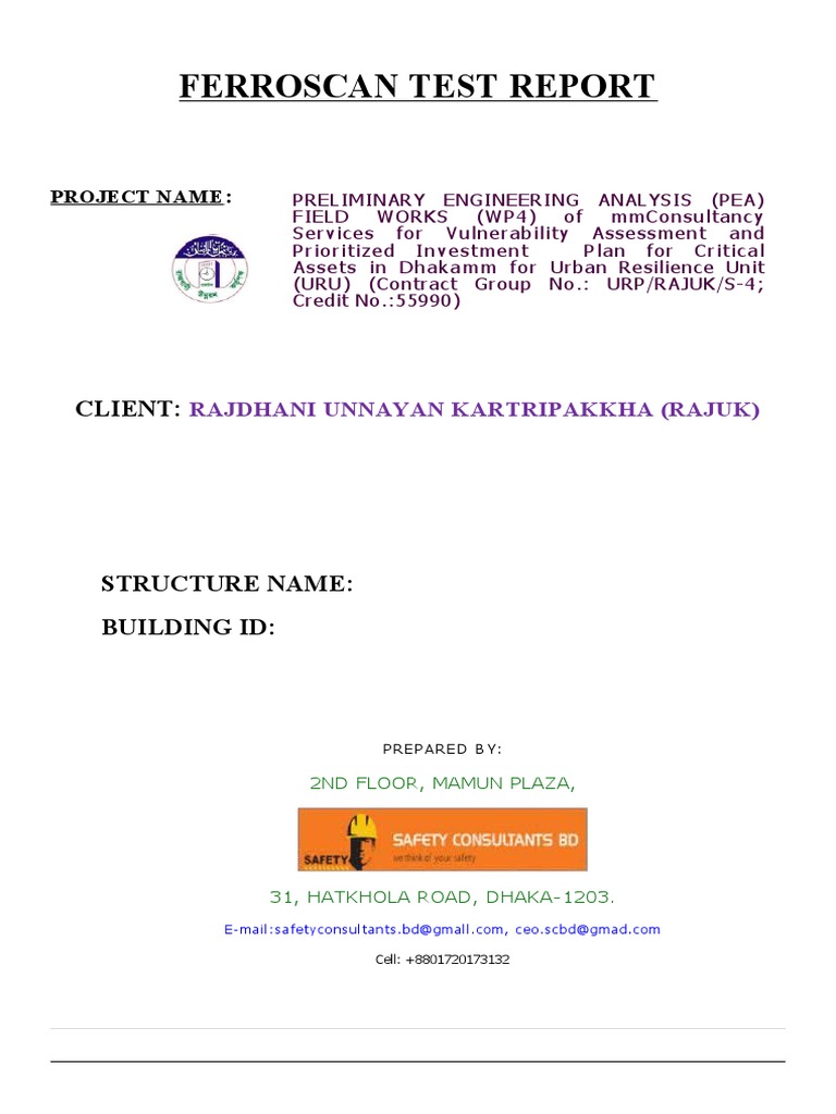 Ferroscan Test Report: Client | PDF | Building Engineering | Civil ...