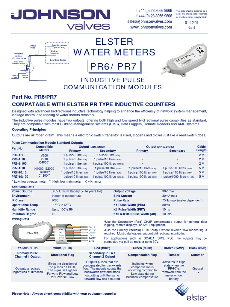 Water Meter Pulse Modules Guide | PDF | Equipment | Electrical Engineering