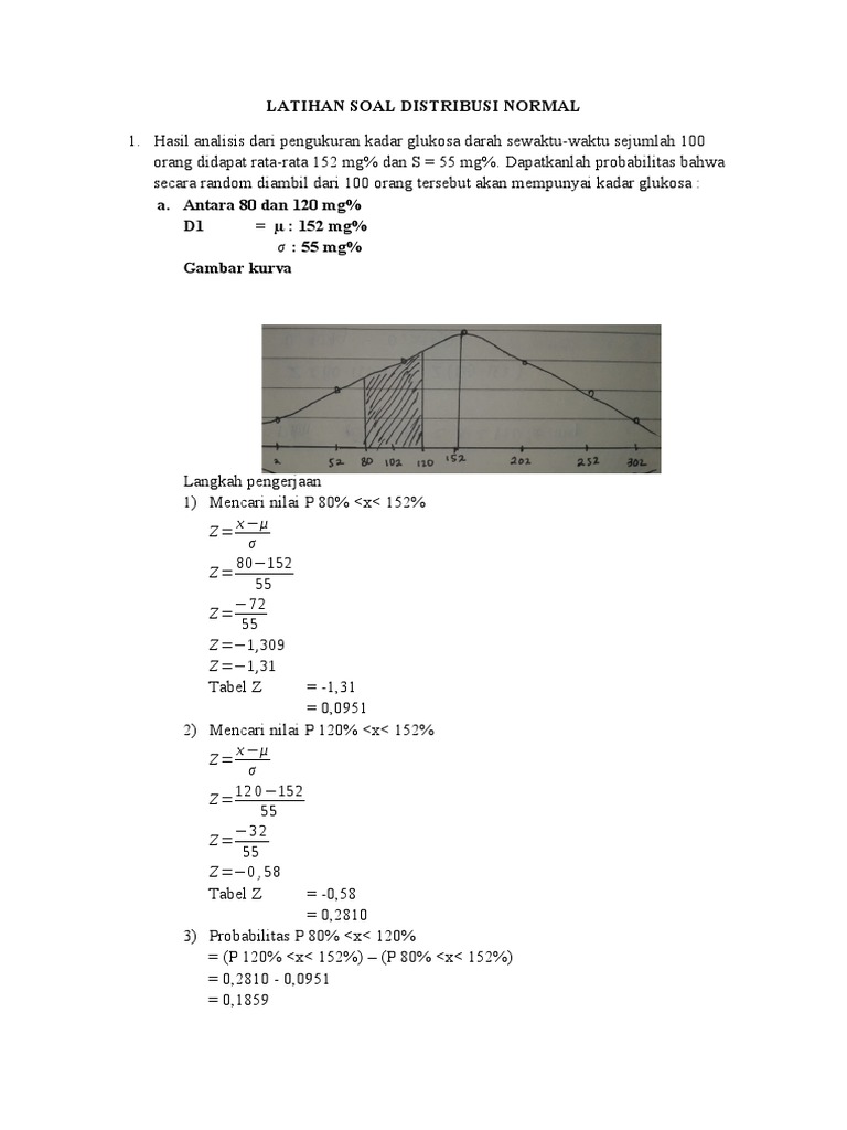 Latihan Soal Distribusi Normal | PDF
