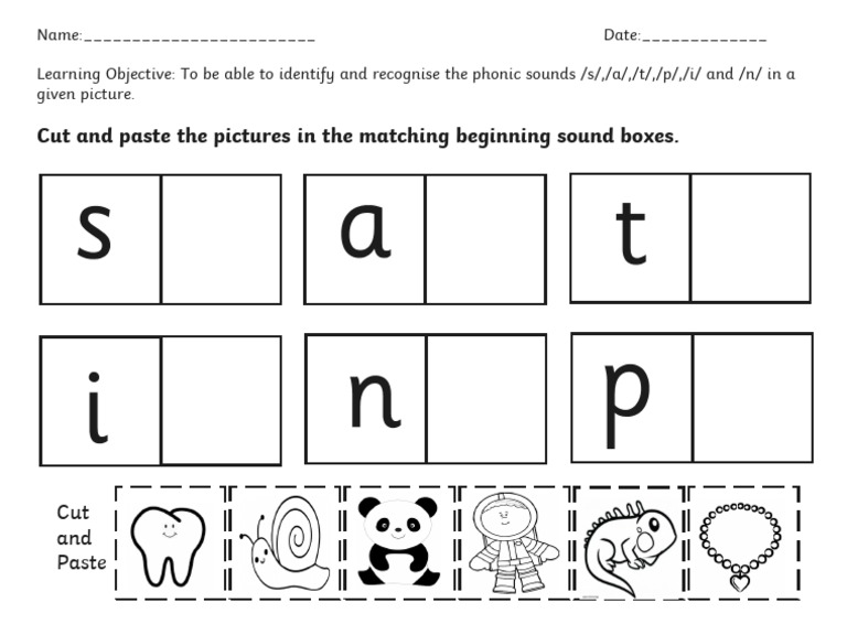 SATPIN Beginning Sounds Activity | PDF | Art