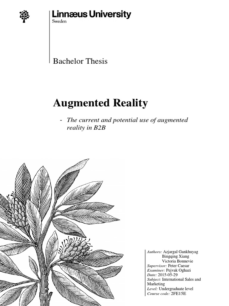 Augmented Reality - The Current and Potential Use of Augmented Reality ...
