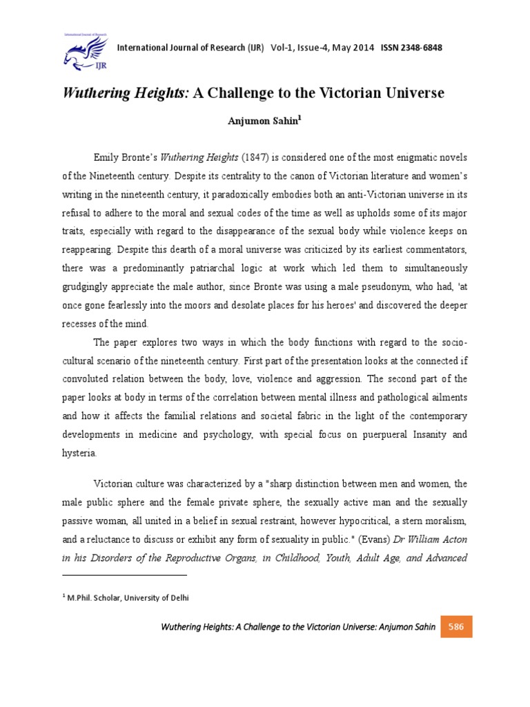 Wuthering Heights A Challenge To The Vic PDF | PDF | Heathcliff ...