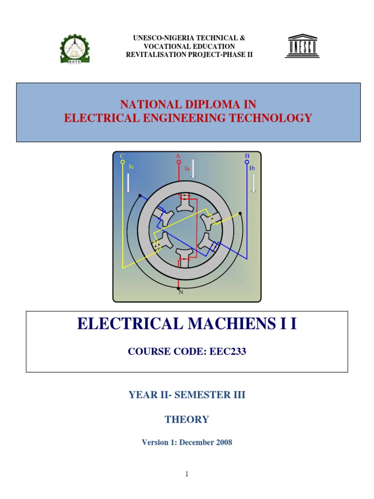 EEC 213 Theory | PDF | Electric Motor | Electromagnetic Induction