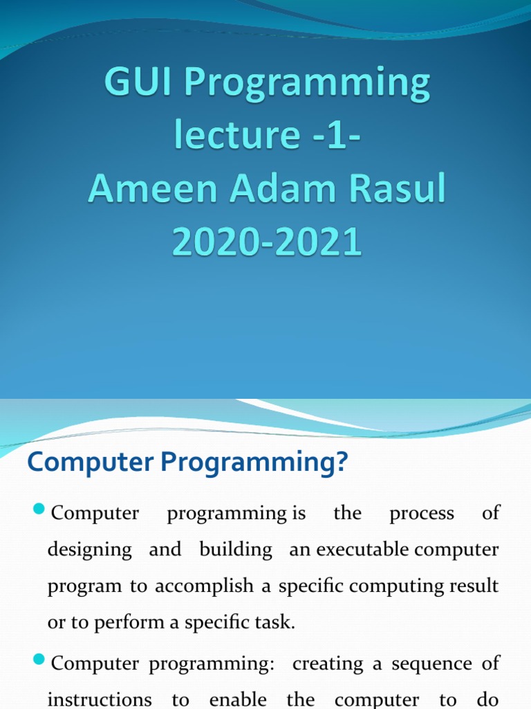 GUI Programming - L1 | PDF | Graphical User Interfaces | Command Line Interface