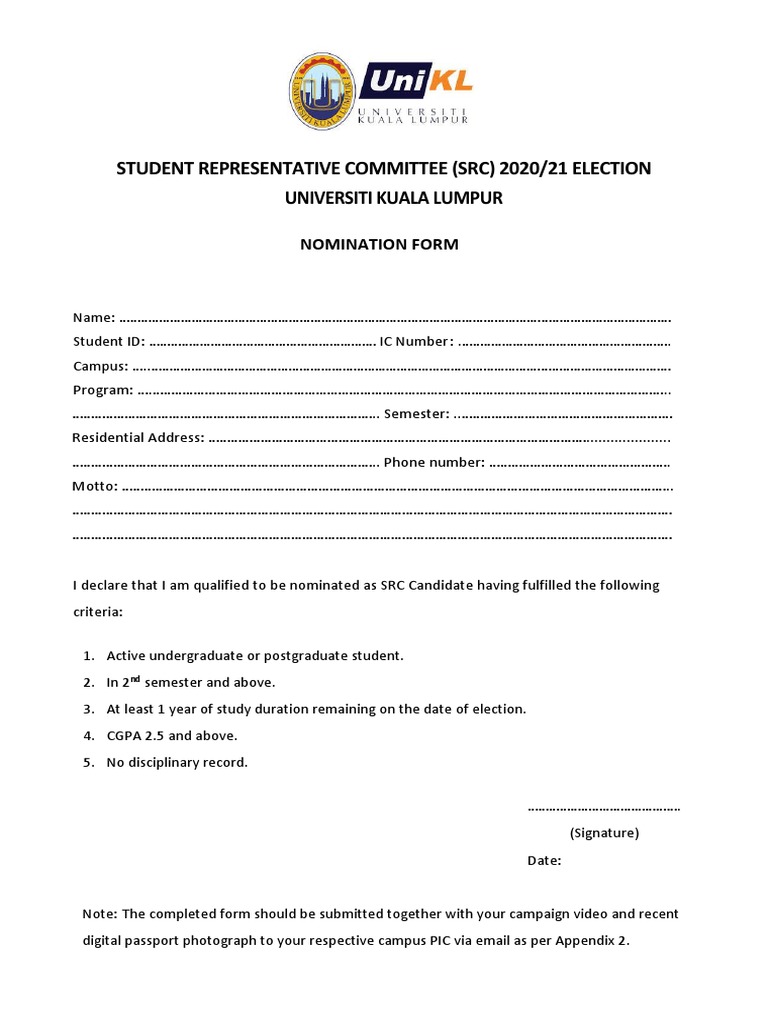 001-SRC Nomination Form | PDF | Academia