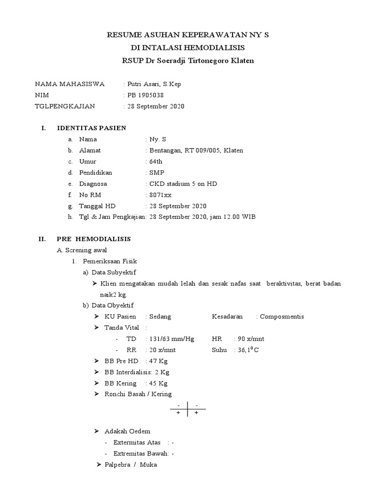 Resume Askep HD 1 | PDF
