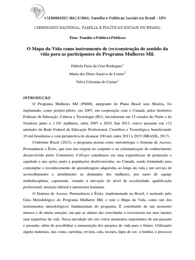 O Mapa Da Vida Como Instrumento de Reconstrução de Sentido Da Vida para ...