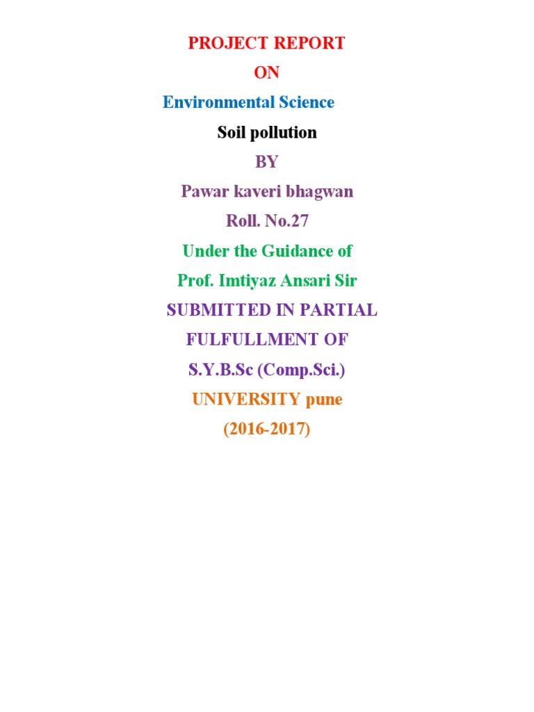 Environmental Science: BY Pawar Kaveri Bhagwan Roll. No.27 | PDF
