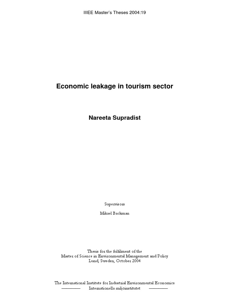 Economic Leakage Tourism Sector | PDF | Sustainability | Tourism