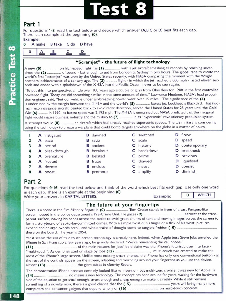 Succeed in CAE 2015 Test08 PDF | PDF | Multiple Choice | Test (Assessment)