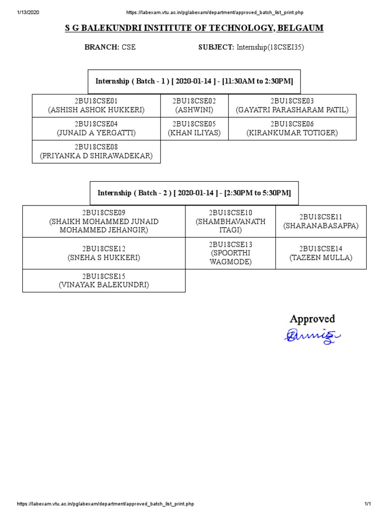 Approved Batch List Print Pdf Pdf