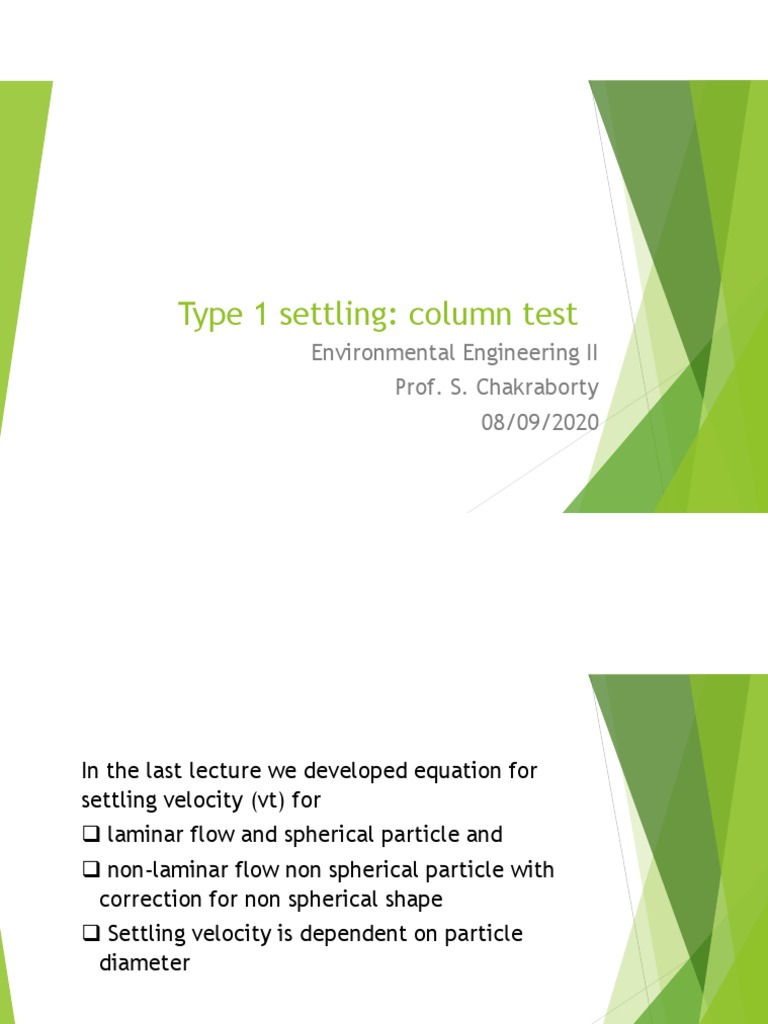 Settling Column Test Guide | PDF | Mechanics | Chemistry