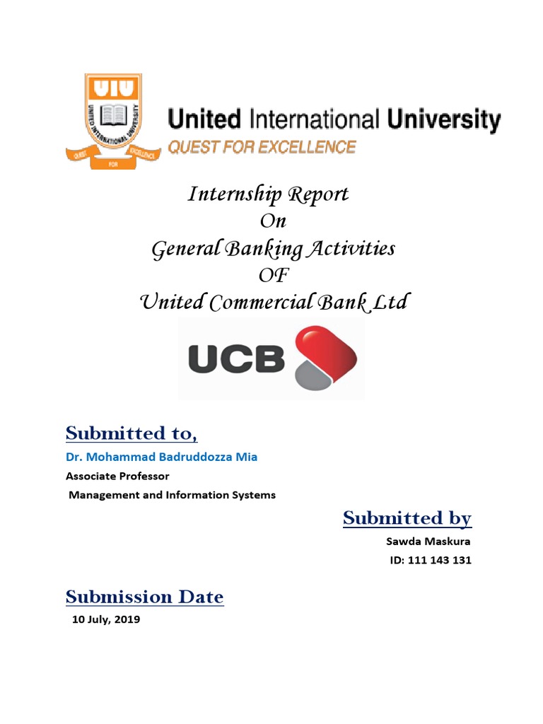 Internship Report Sawda Final PDF | PDF | Cheque | Clearing (Finance)