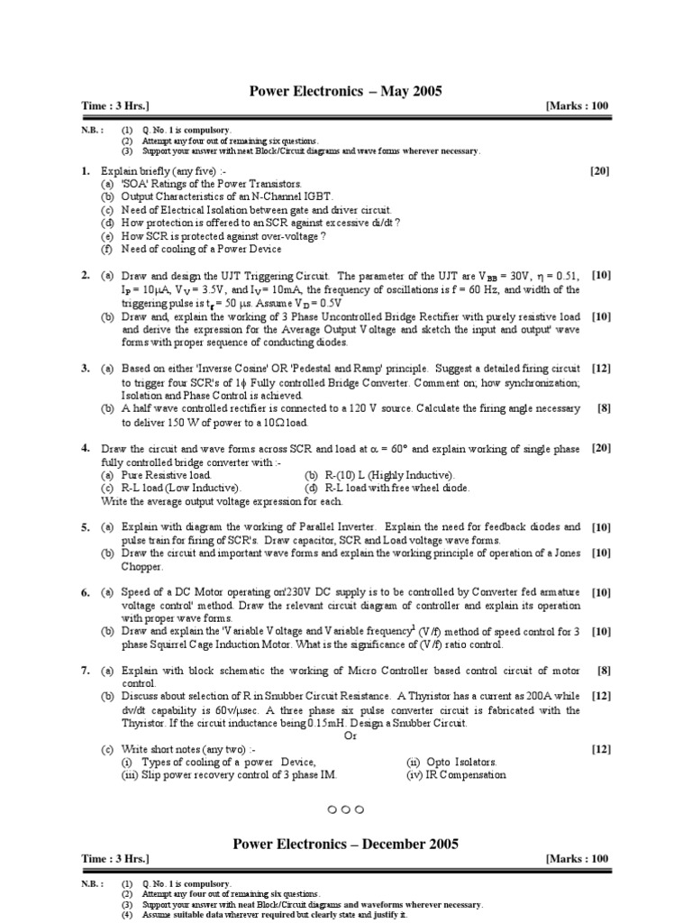Power Electronics - Mumbai Univ - Sem 8 Elex | PDF | Power Inverter ...