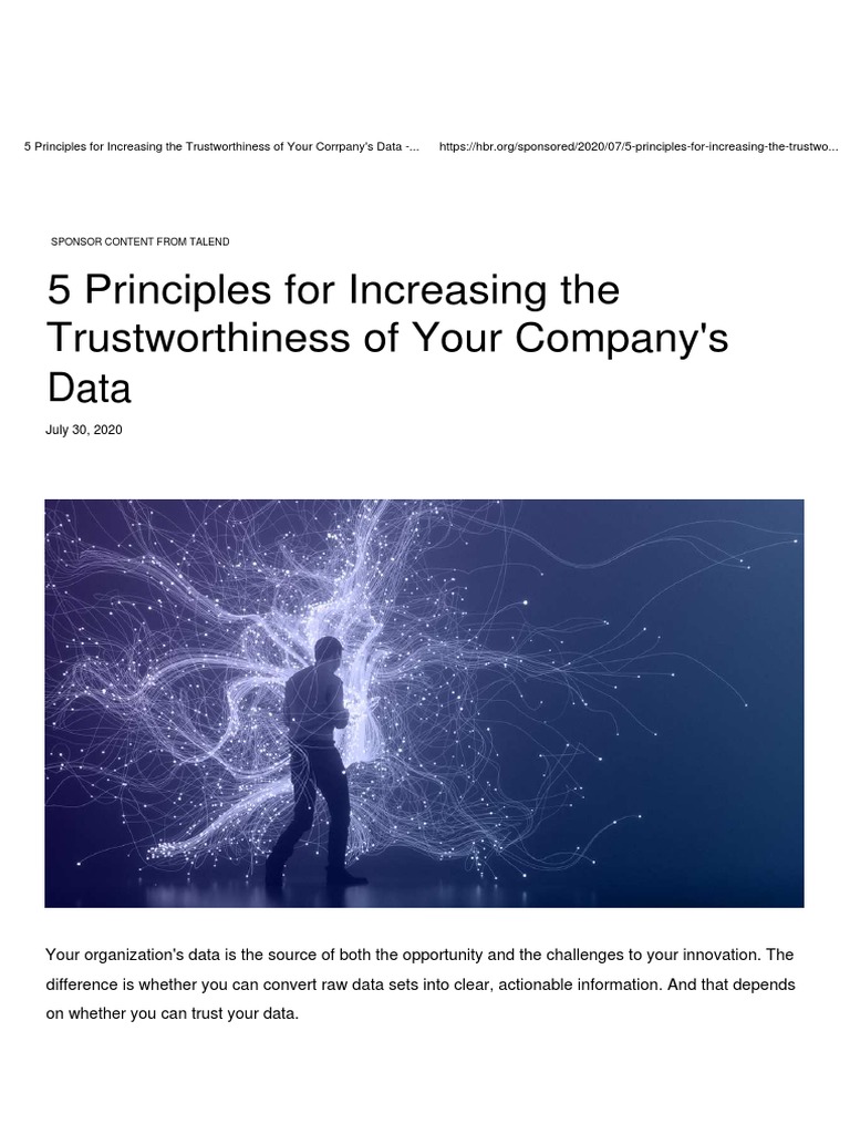 7 Principles For Increasing The Trustworthiness of Your Company's | PDF