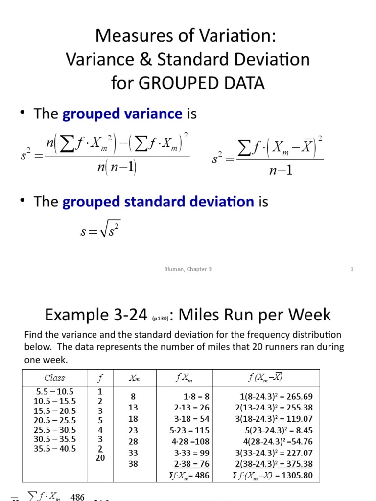 Standard Deviation for Grouped Data | PDF