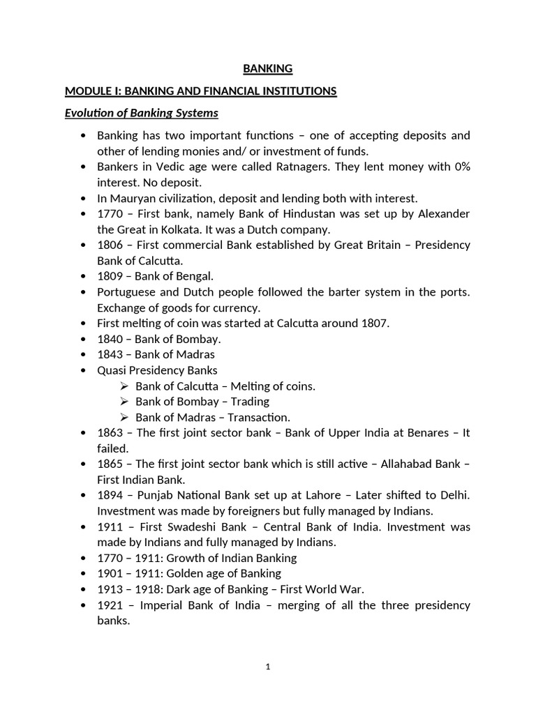 Banking Law Notes PDF | PDF | Reserve Bank Of India | Capital Adequacy ...