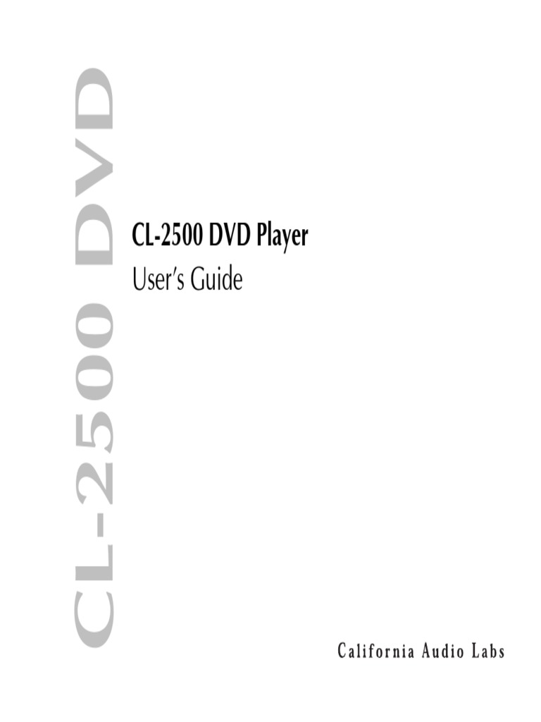 CL2500 DVD Manual | PDF | Compact Disc | Ac Power Plugs And Sockets