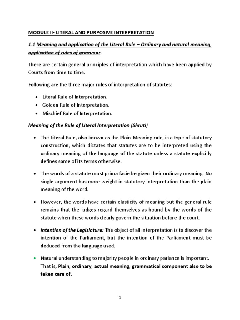 Mod 2 - Statutes | PDF | Plain Meaning Rule | Statutory Interpretation