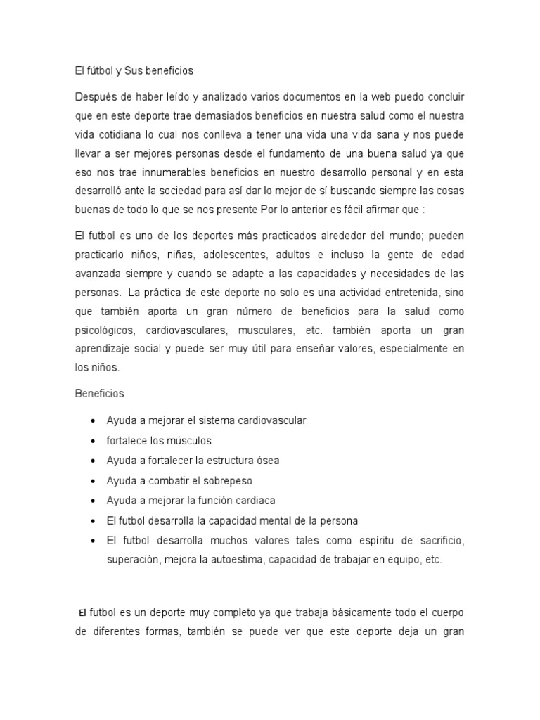 Ensayo de Futbol | PDF