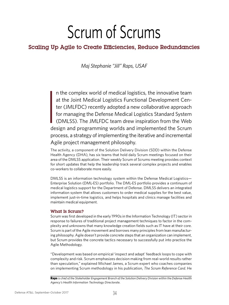 Scrum of Scrums Scaling Up Agile To Create Efficiencies, Reduces Redundancies PDF | PDF | Scrum ...