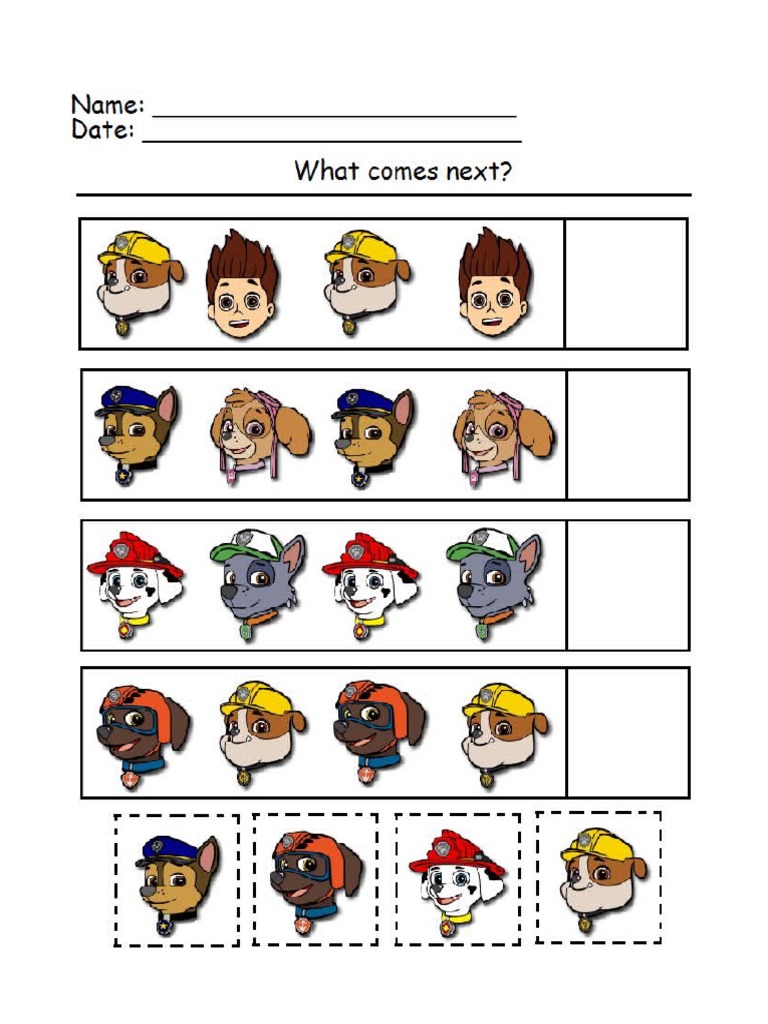 Paw Patrol Worksheets | PDF