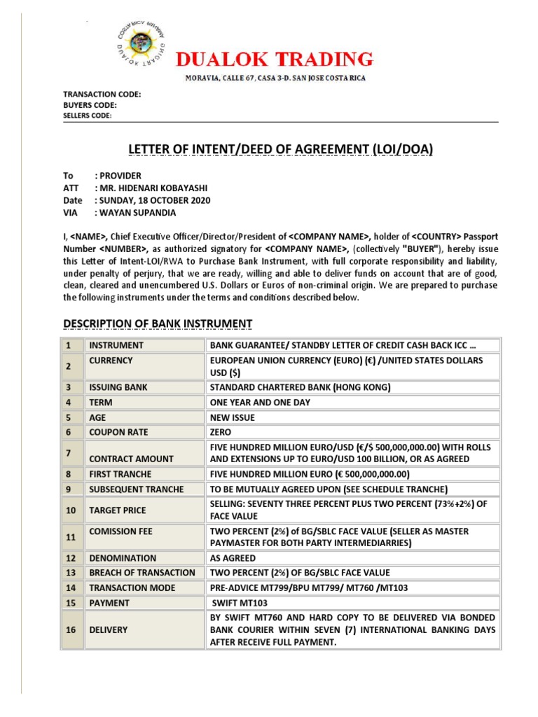Via Hans - SBLC SCB HK 73%+2% | PDF | Financial Transaction | Indemnity