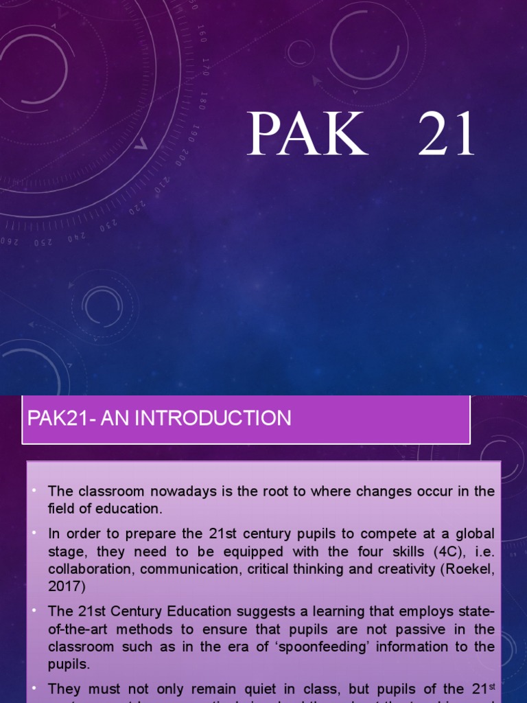 PAK21: Enhancing 21st Century Skills | PDF | Educational Assessment ...
