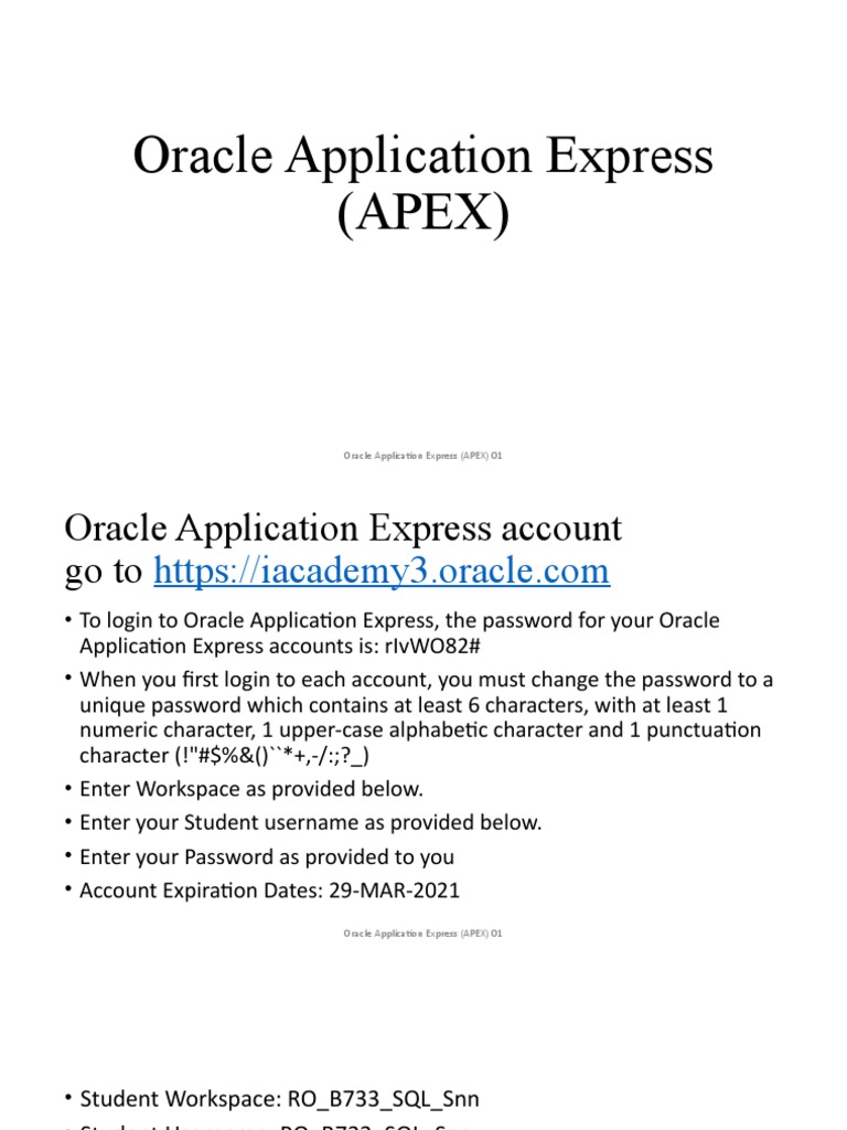 Oracle Appl Express 01 | PDF | Application Programming Interface ...