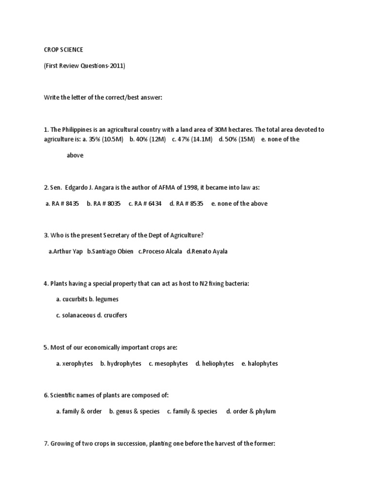 Crop Science | PDF | Plant Hormone | Photosynthesis