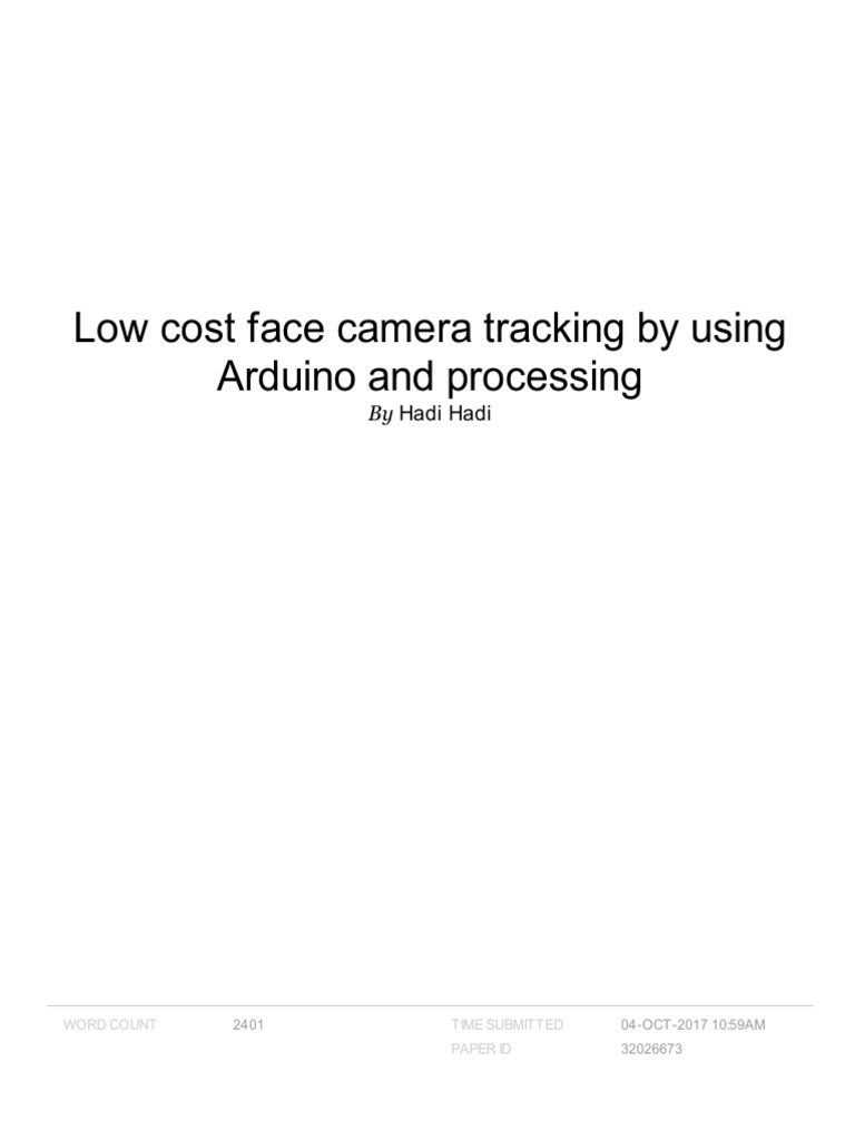 Low Cost Face Camera Tracking by Using Arduino and Processing ...