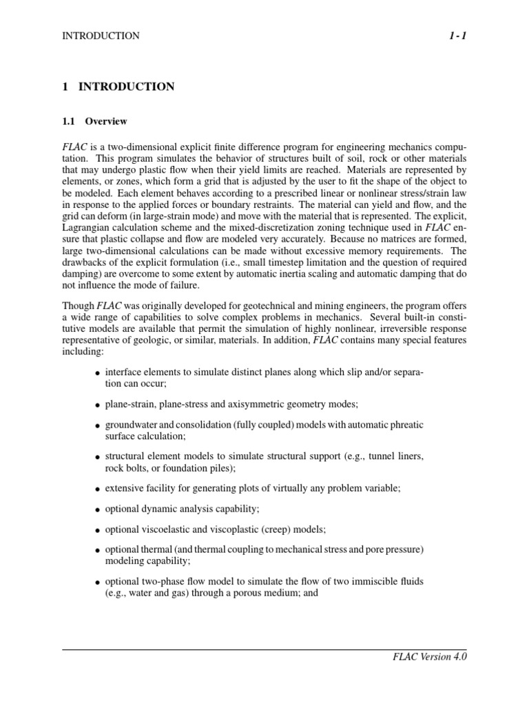 FLAC Is A Two-Dimensional Explicit Finite Difference Program For ...