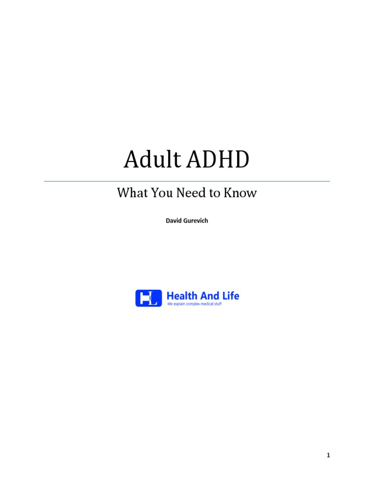 Adult ADHD Book | PDF | Attention Deficit Hyperactivity Disorder ...