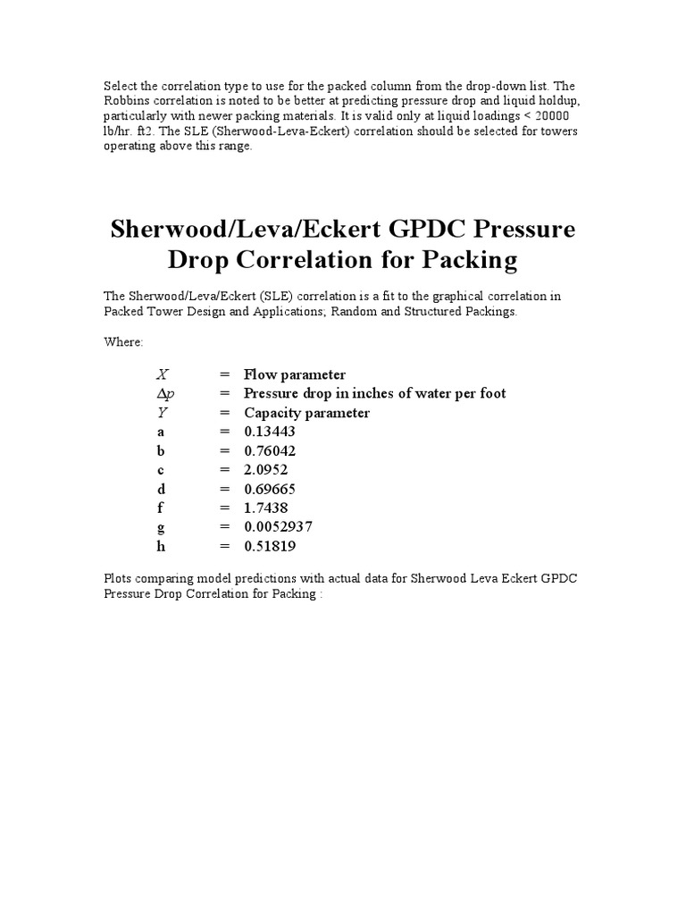 Sherwood/Leva/Eckert GPDC Pressure Drop Correlation For Packing | PDF