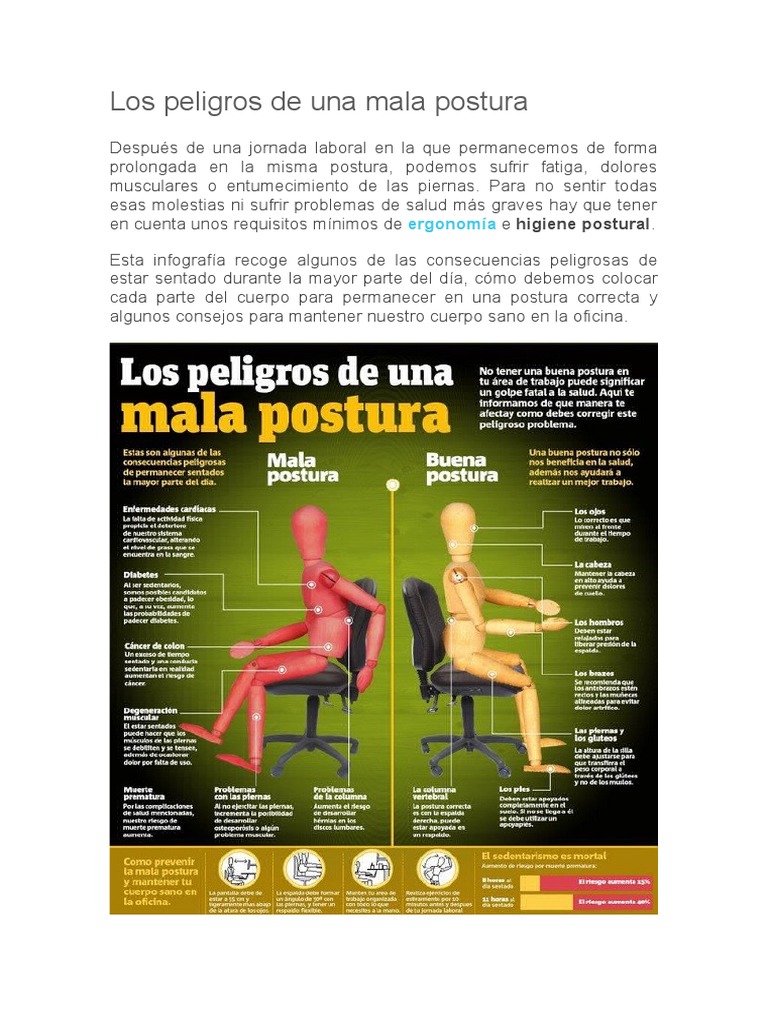 Charla De 5 Minutos Los Peligros De Una Mala Postura Biomecanico Pdf