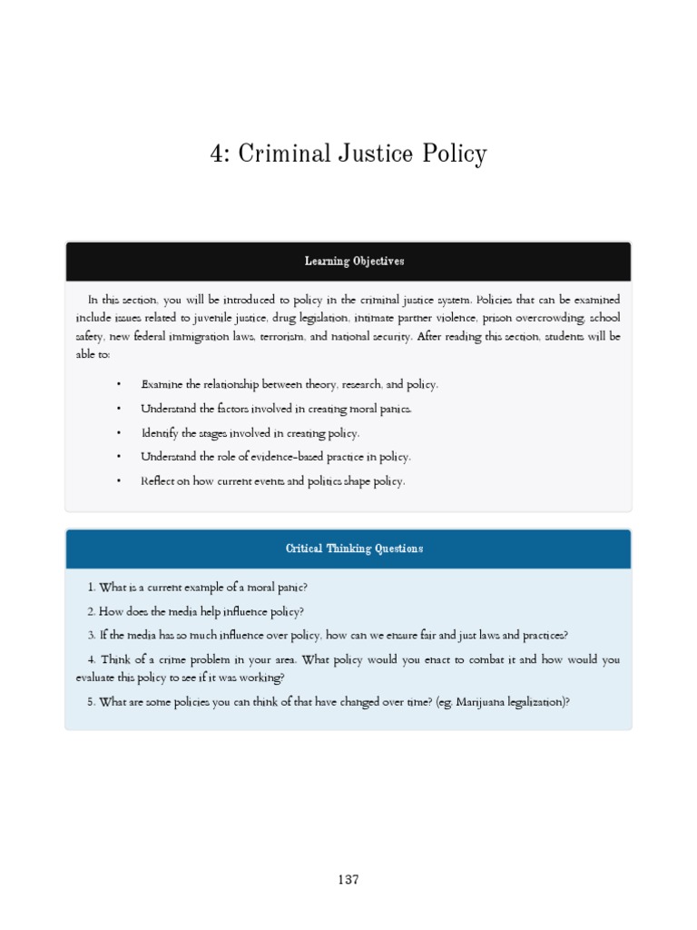 Criminal Justice Policy Overview | PDF | Sex Offender | Crime & Violence
