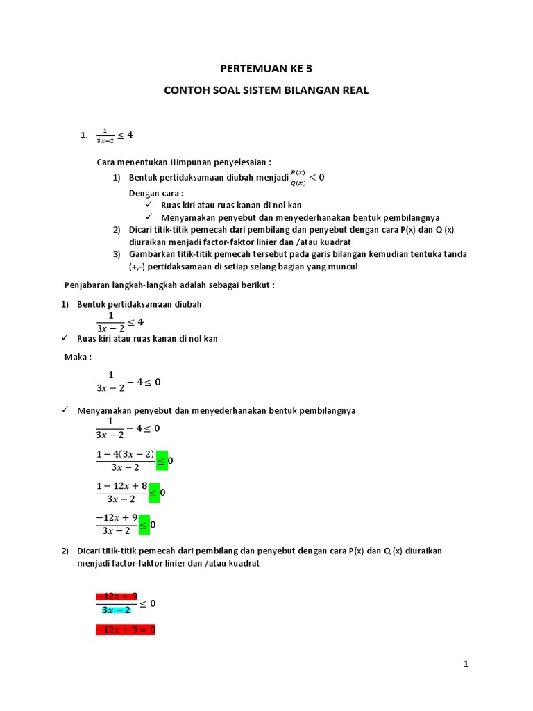 Contoh Soal Sistem Bilangan Real | PDF