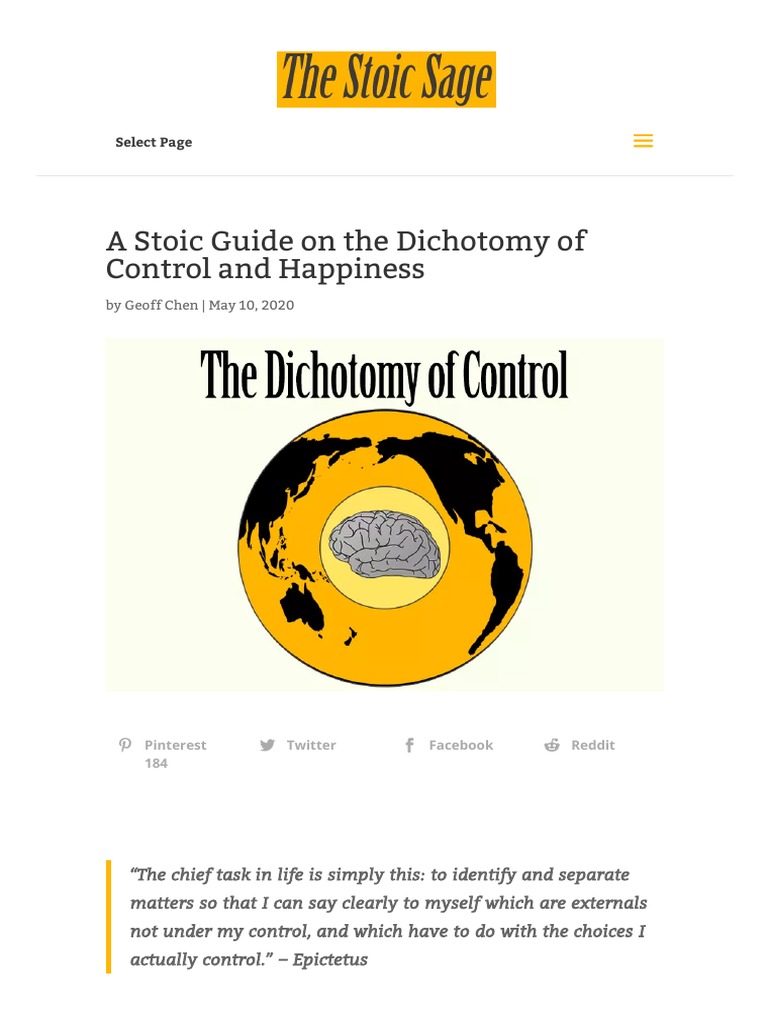A Stoic Guide On The Dichotomy of Control and Happiness - The Stoic ...