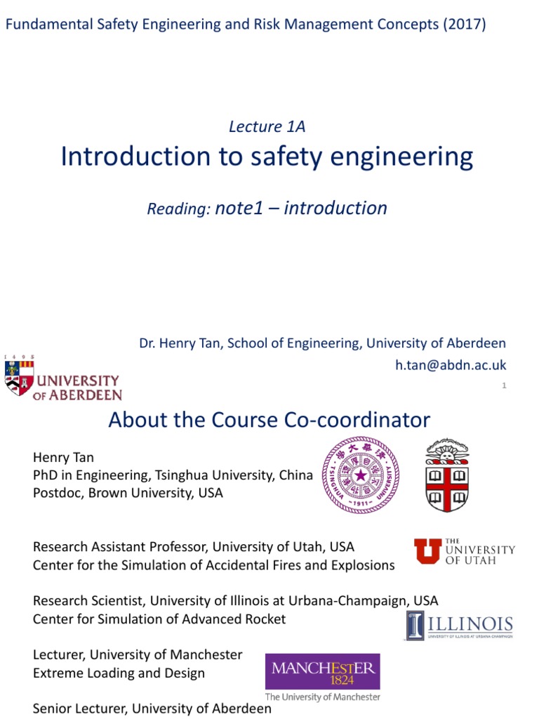 Introduction To Safety Engineering | PDF | Reliability Engineering | Risk Management