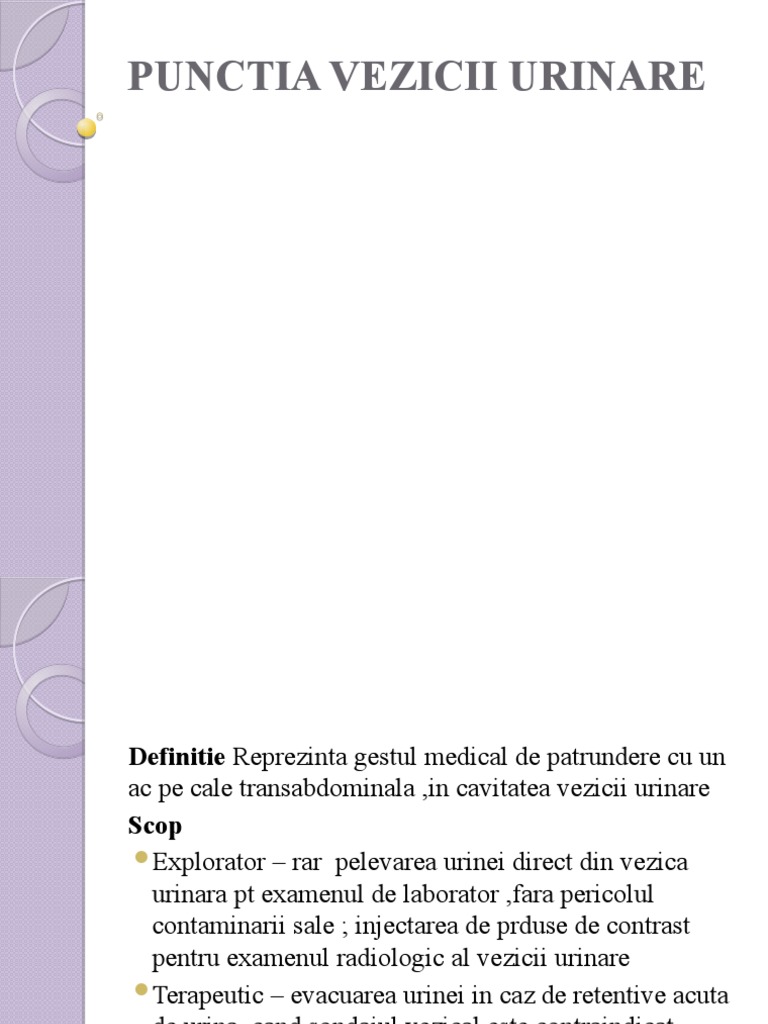 Punctia Vezicii Urinare | PDF