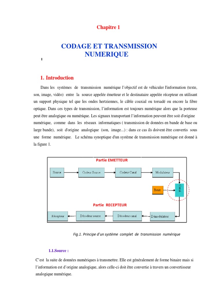 Chap1 - Codage Source Et Codage Canal - Adnen | PDF | Modulation | Technologie de médias