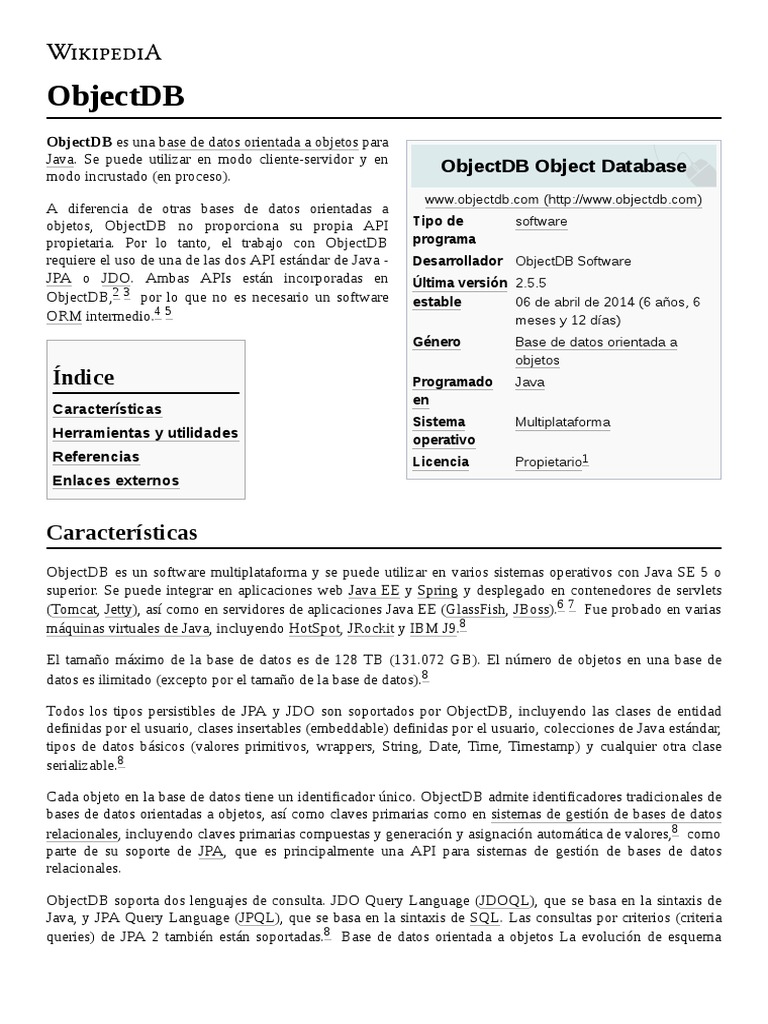 Object DB | PDF | Plataformas de computación | Ingeniería de software