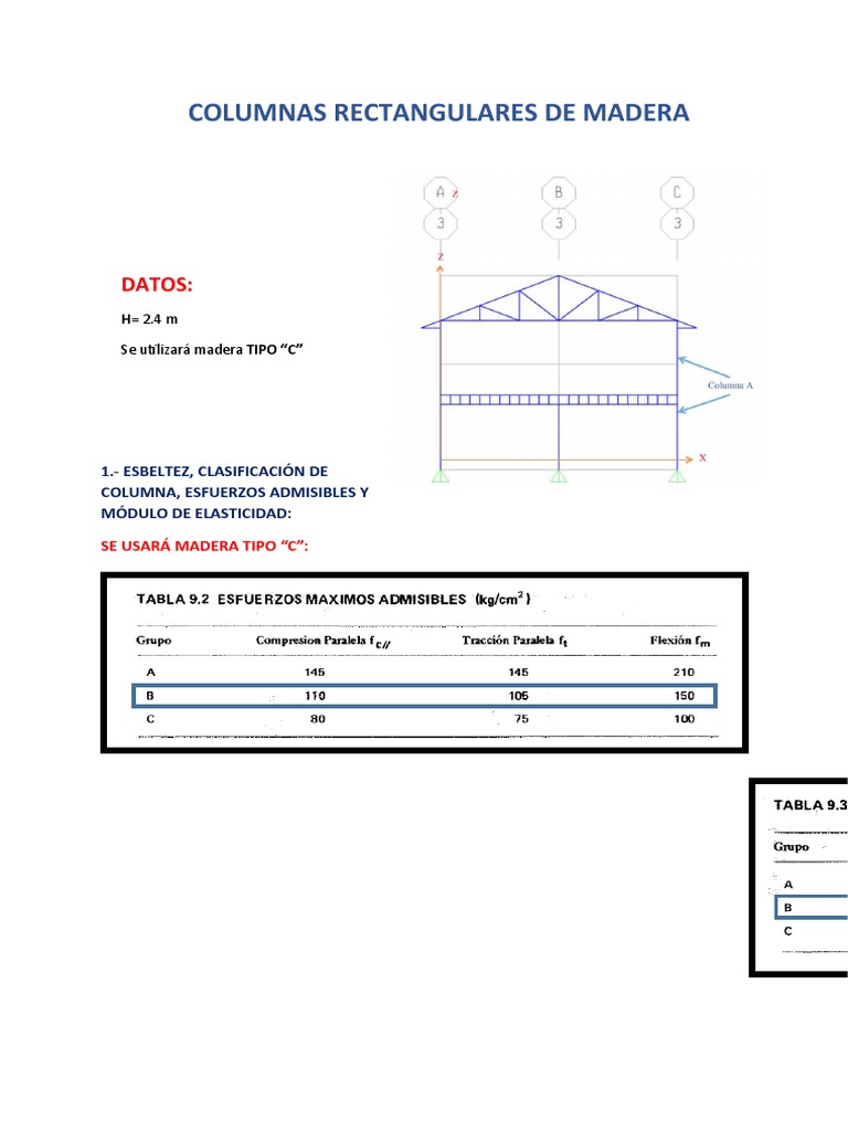 Columnas Rectangulares de Madera | PDF