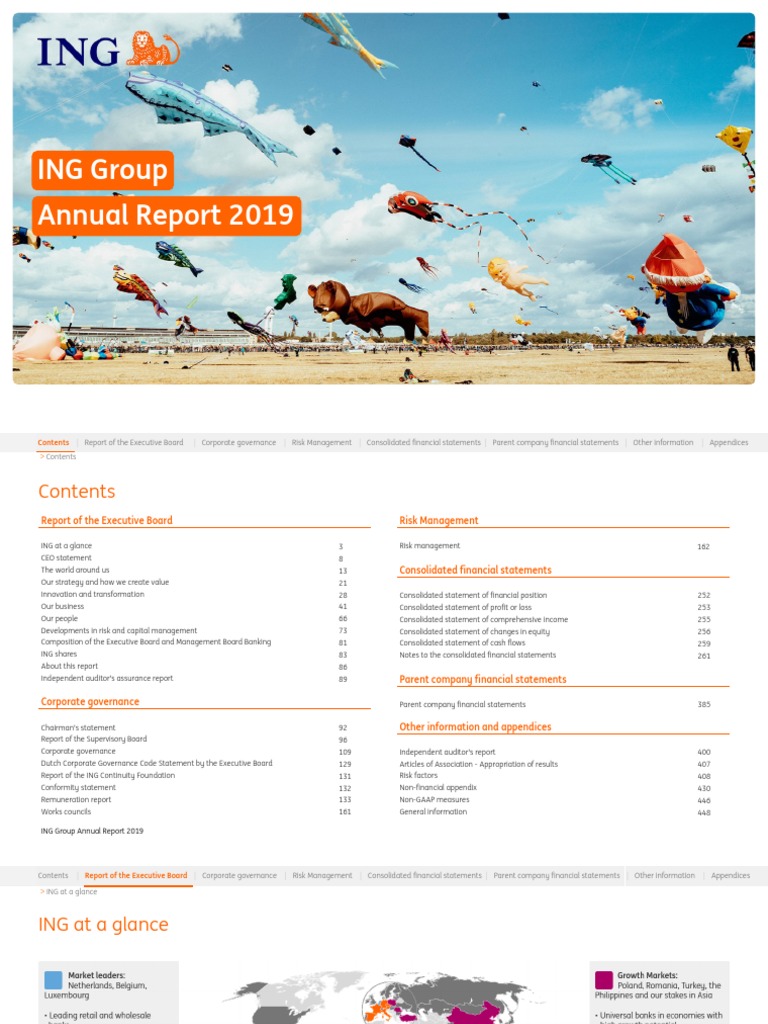 2019 Annual Report ING Group NV PDF | PDF | Ing Group | Financial Statement