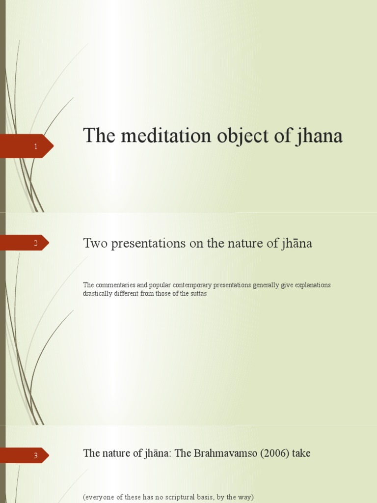 4 The Meditation Object of Jhana 0 | PDF | Vipassanā | Sati (Buddhism)