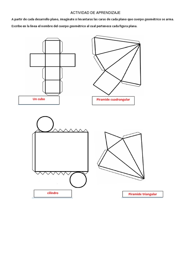 Desarrollos Planos de Cuerpos Geometricos | PDF