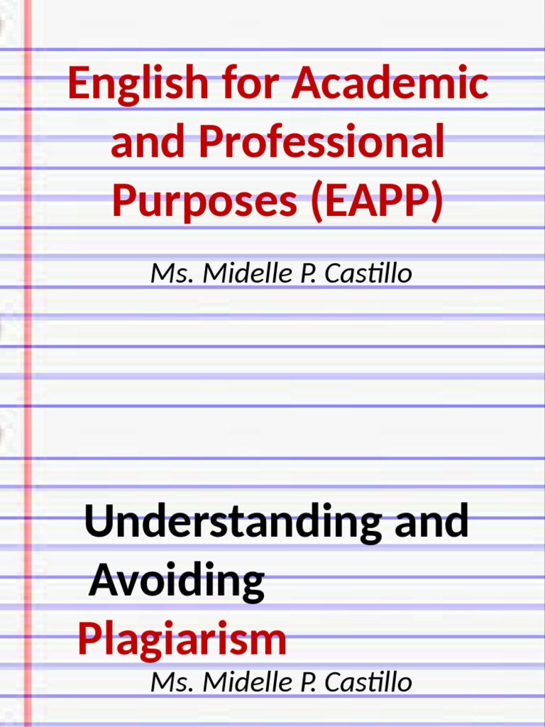 English For Academic and Professional Purposes (EAPP) : Ms. Midelle P. Castillo | Download Free ...