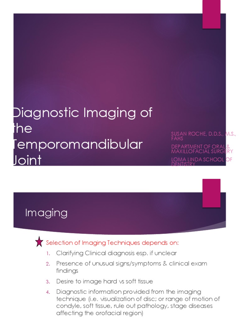 Diagnostic Imaging of The TMJ October 16 2020 | PDF | Ct Scan | Medical ...