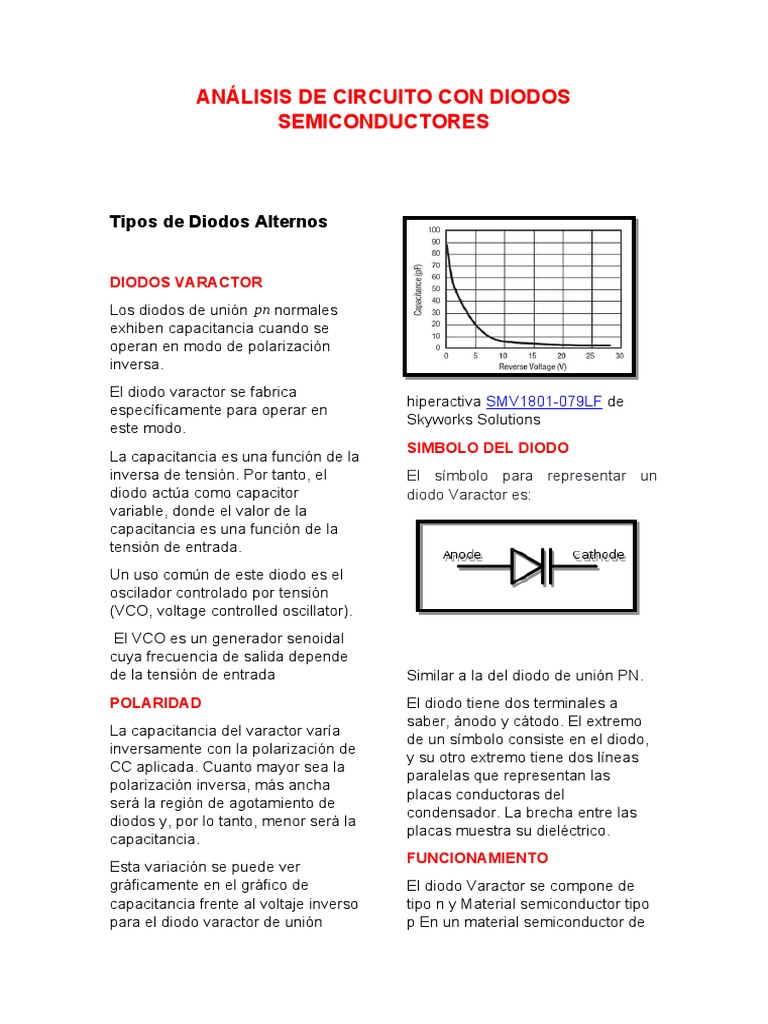 Diodos Varactor | PDF | Diodo | Unión PN