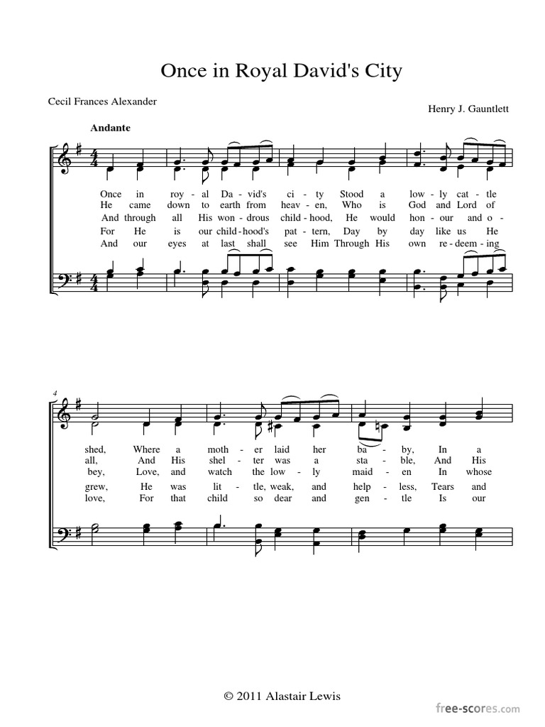 Once in Royal David's City: Henry J. Gauntlett Cecil Frances Alexander | PDF